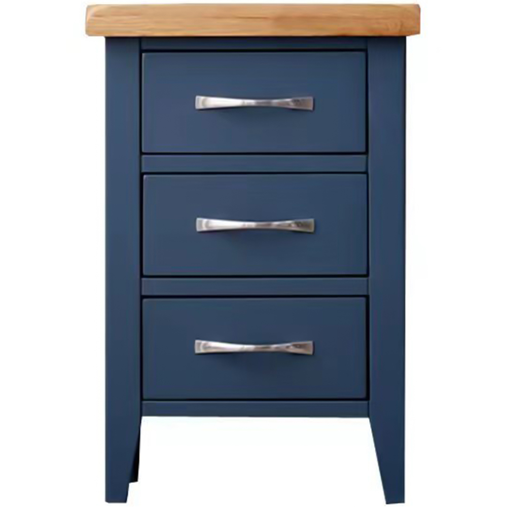 Furniture One 3 Drawer Blue Bedside Table | Wilko