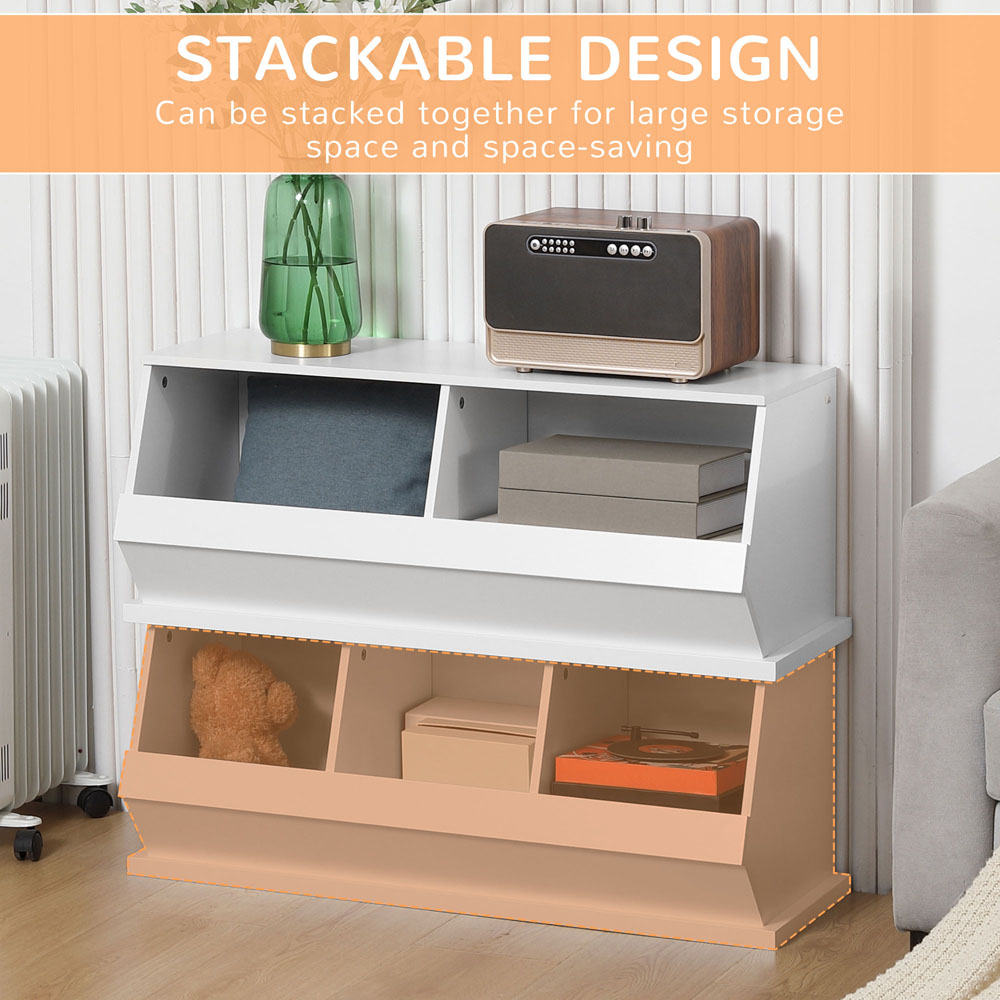 HOMCOM 2 Cube White Storage Unit | Wilko