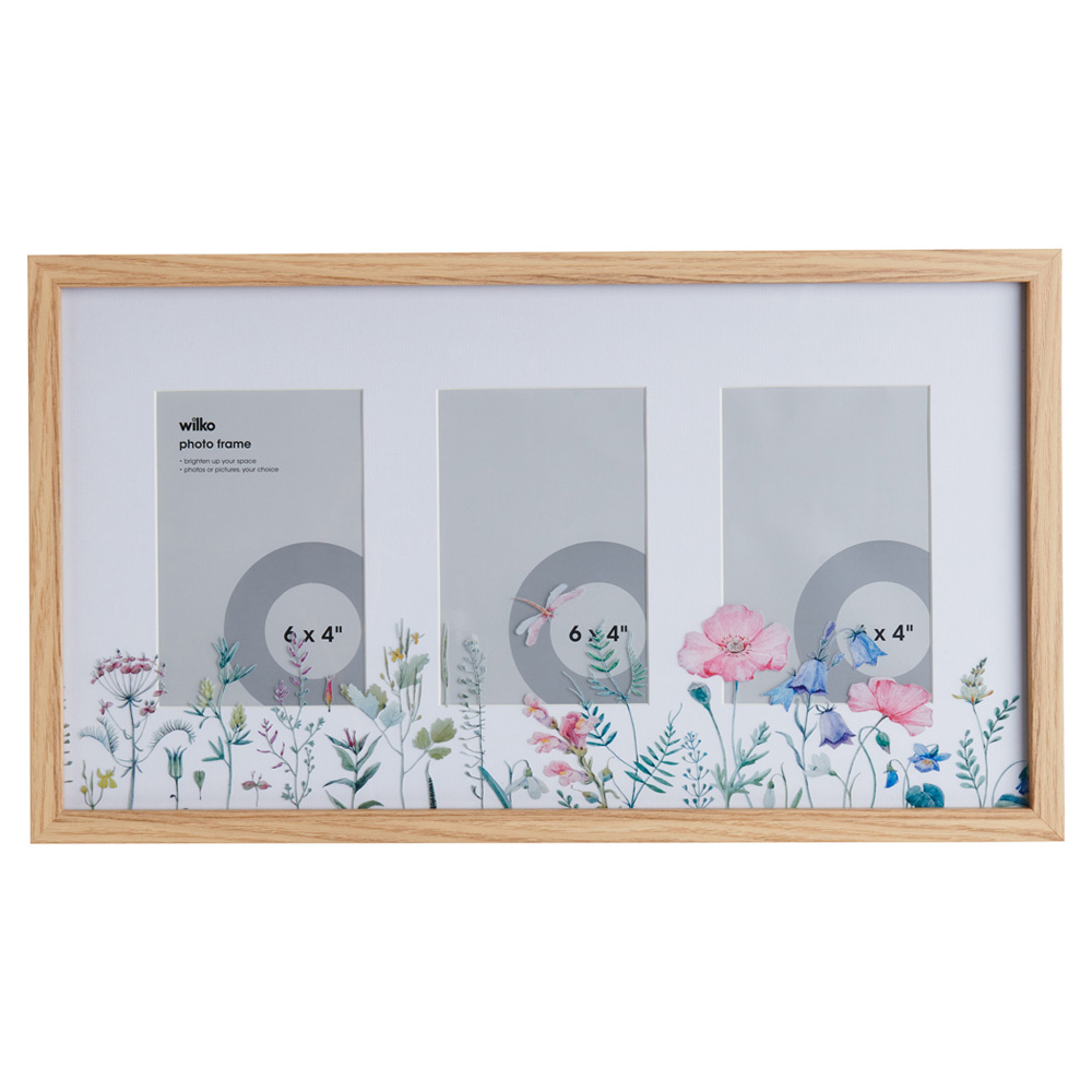 Wilko Floral Print Triple Photo Frame | Wilko