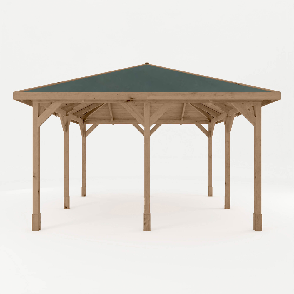 Mercia 4 x 4m Natural Wooden Pressure Treated Gazebo | Wilko