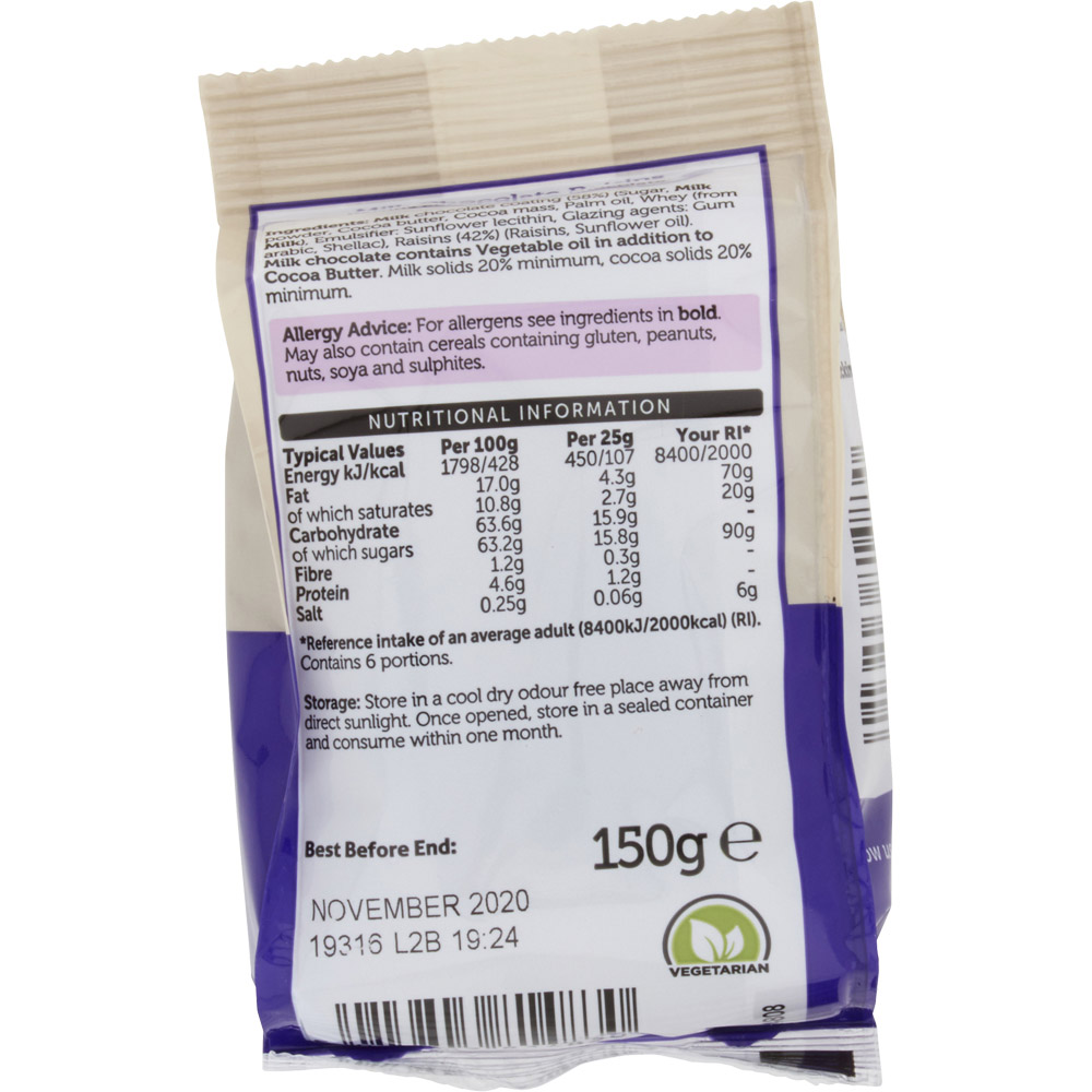 Snacking Essentials Milk Chocolate Raisins 150g | Wilko