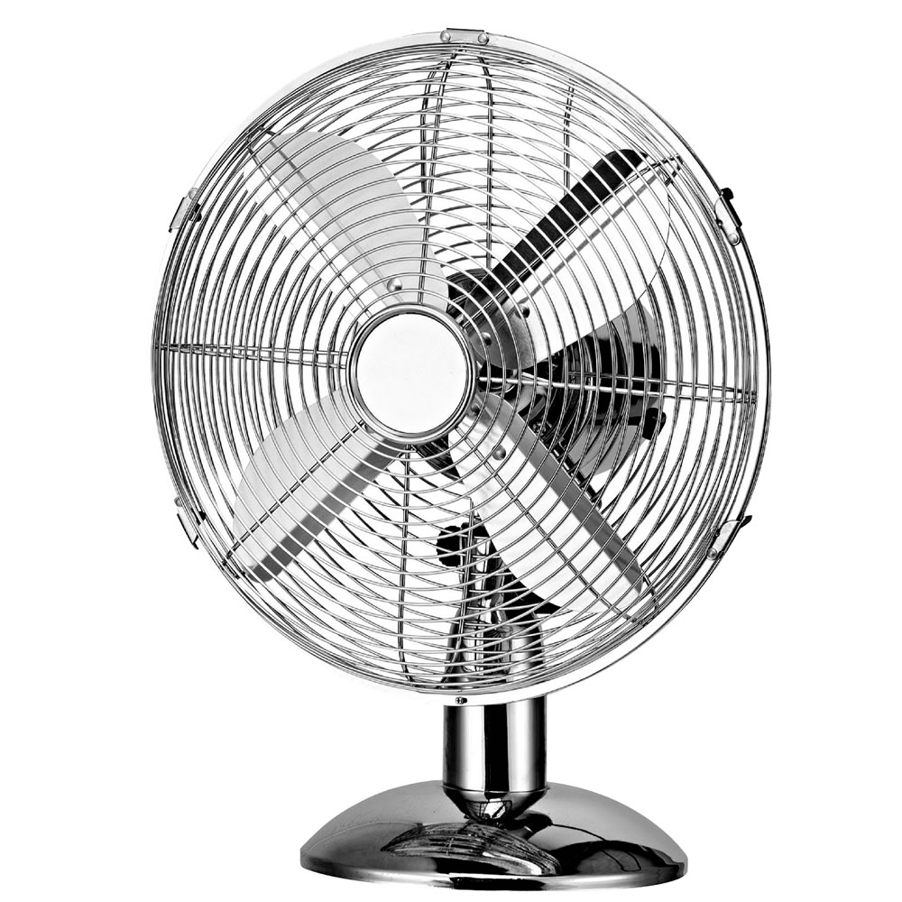 Fine Elements Desk Fan Chrome 12 Inch | Wilko