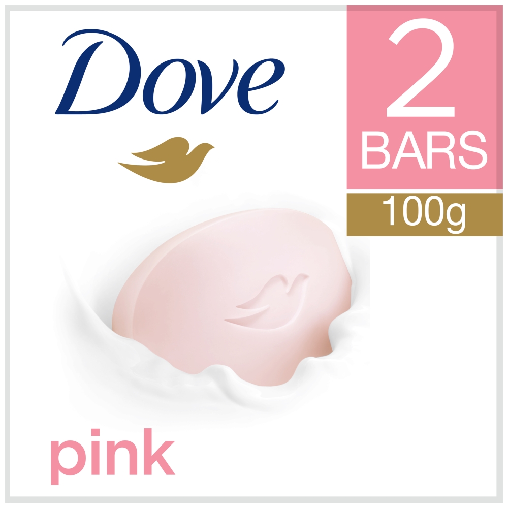 Dove Pink Bar Soap 100g 2 Pack Wilko