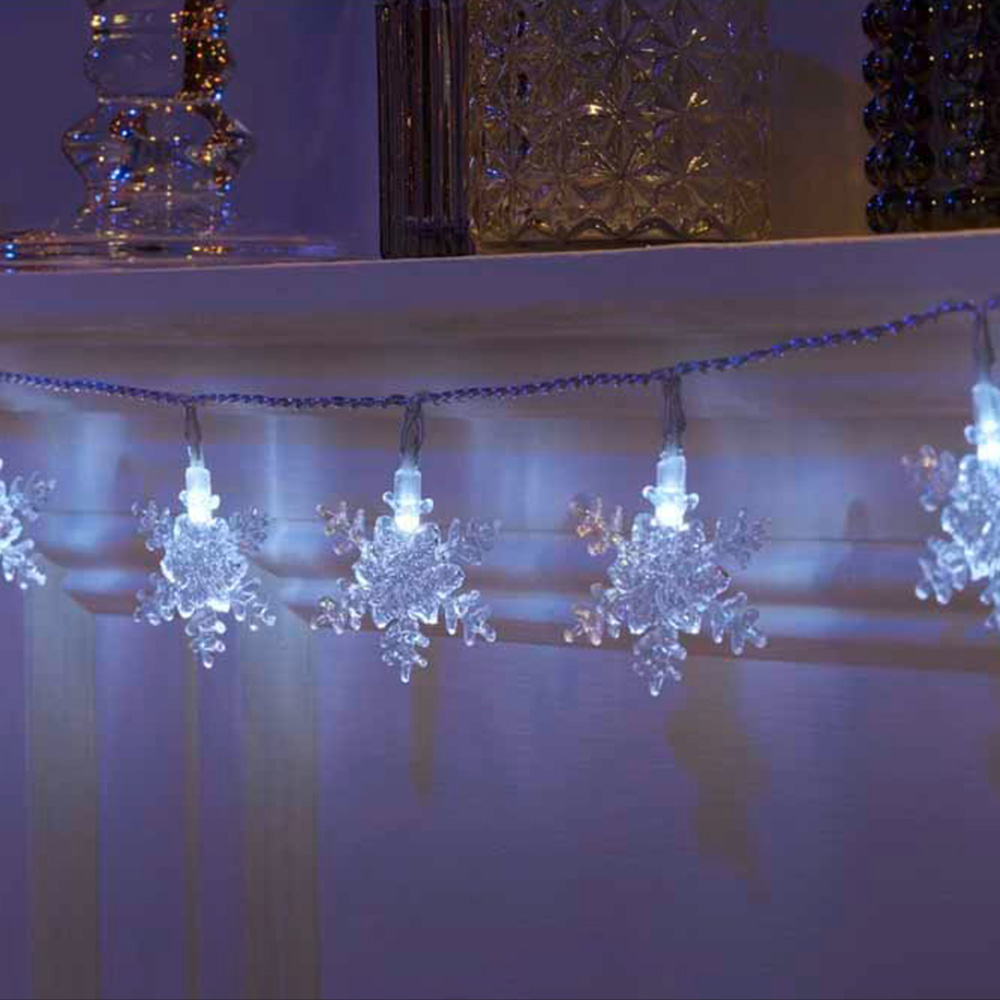 Wilko Battery Operated Clear Snowflake String Lights | Wilko