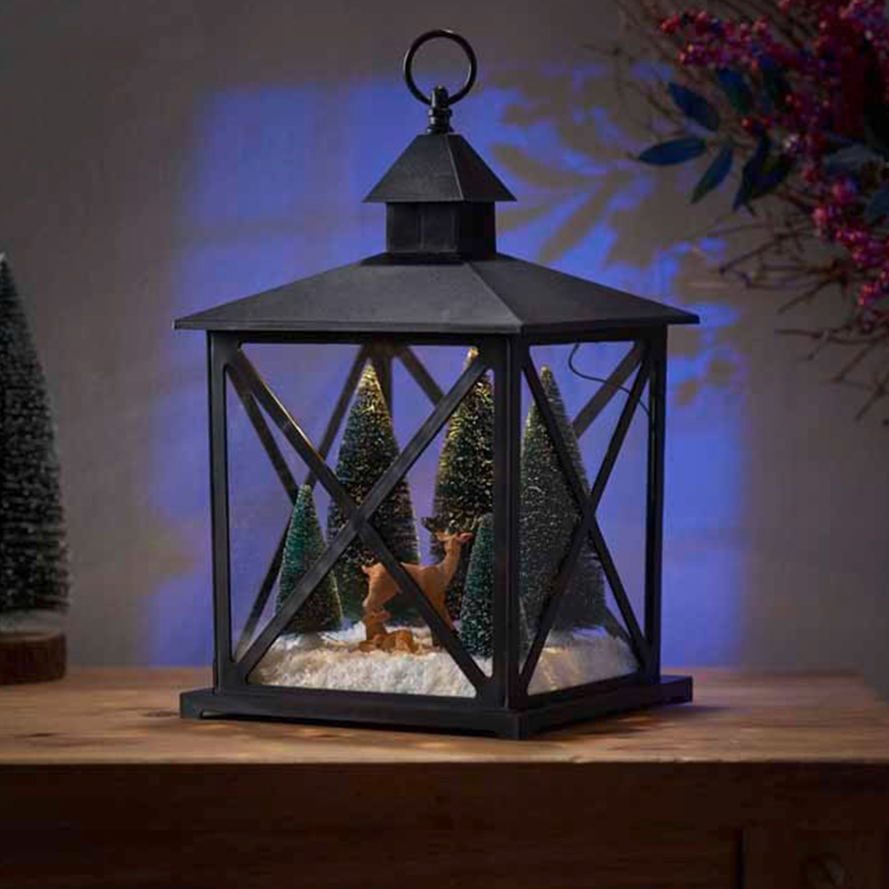 Wilko Large Battery Operated Black Christmas Scene Lantern | Wilko