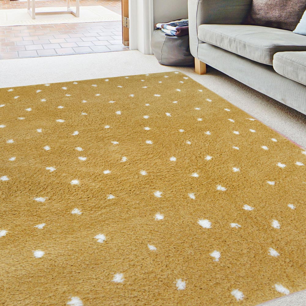 Homemaker Ochre Snug Spotty Shaggy Rug 160 x 230cm | Wilko