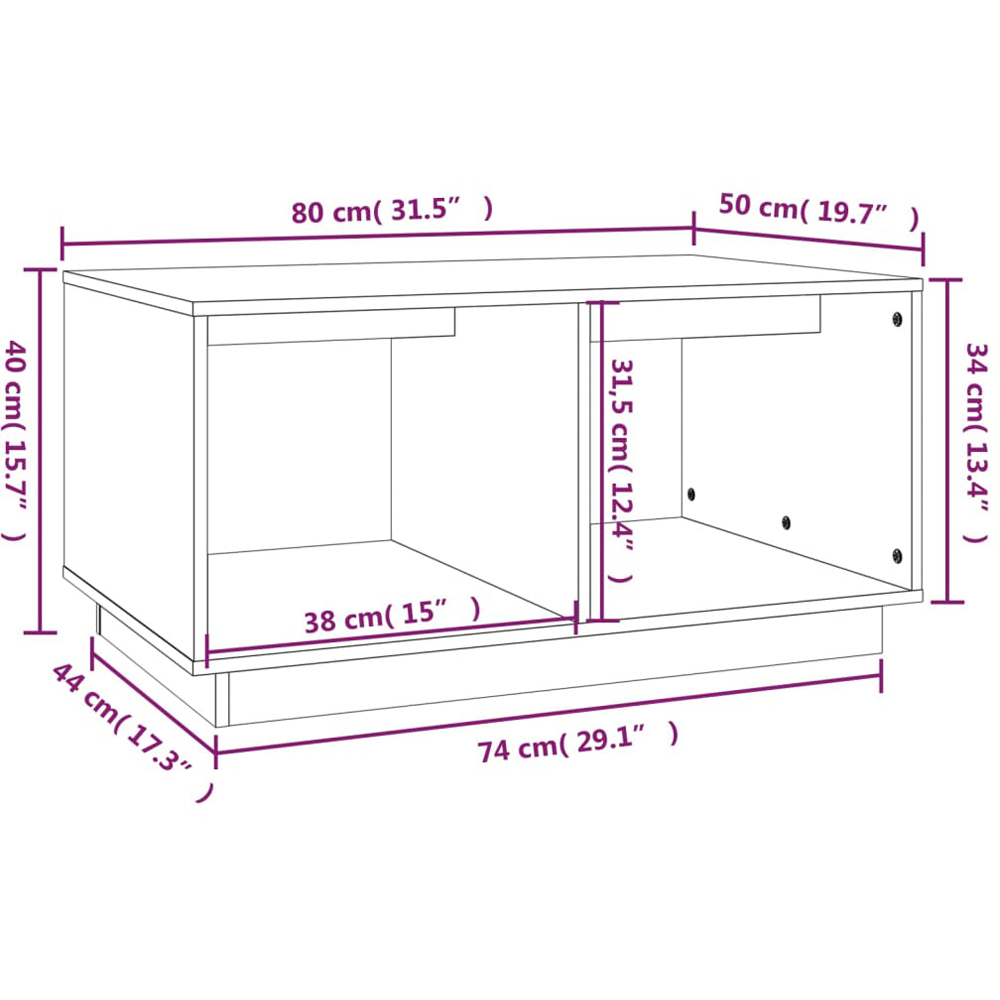 Berkfield White Solid Wood Pine Coffee Table | Wilko