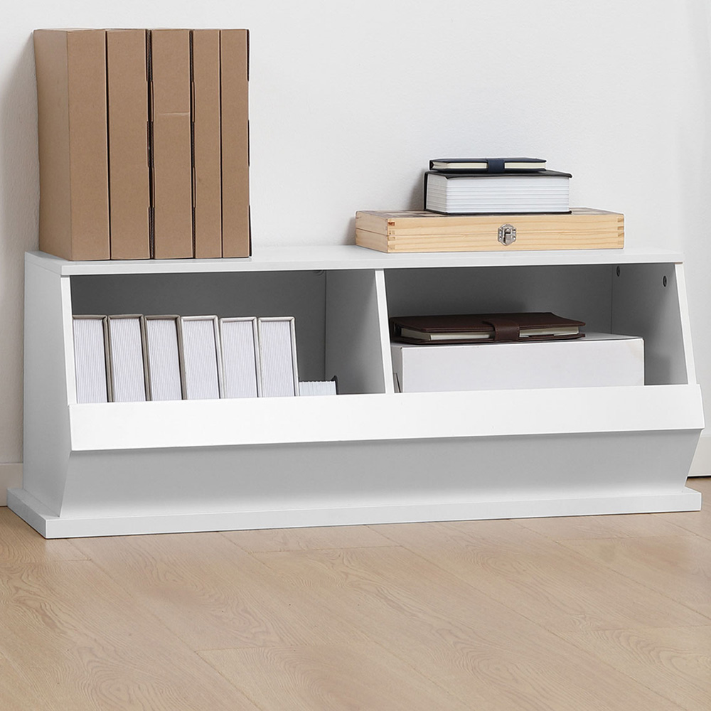 HOMCOM 2 Cube White Storage Unit | Wilko