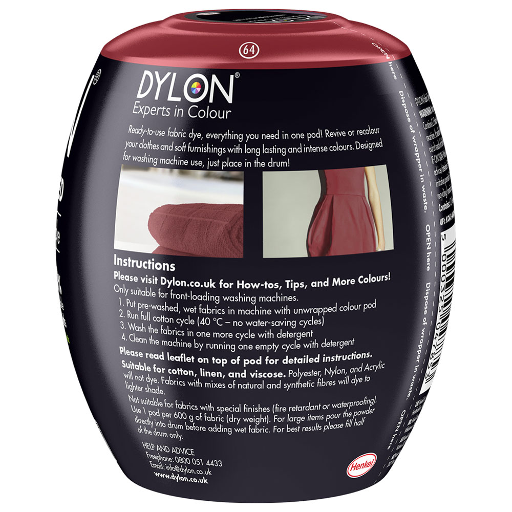 Dylon Rosewood Red Dye Pod 350g | Wilko