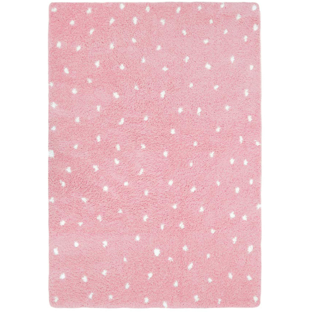 Homemaker Pink Spotty Snug Shaggy Rug 120 x 170cm | Wilko
