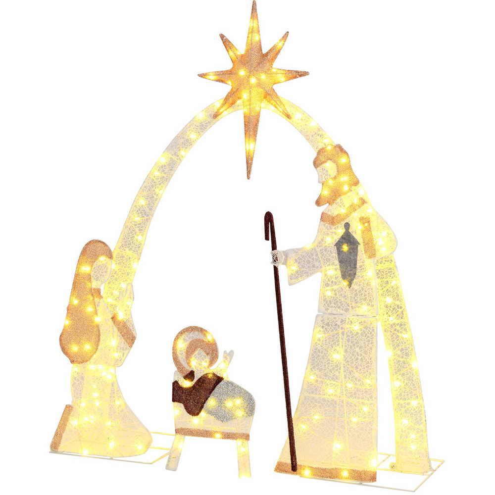 Costway 160 Warm White LED Christmas Nativity Set 3.6ft | Wilko