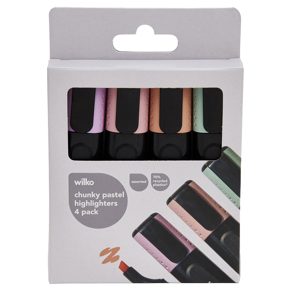Wilko Chunky Pastel Highlighters 4 Pack | Wilko