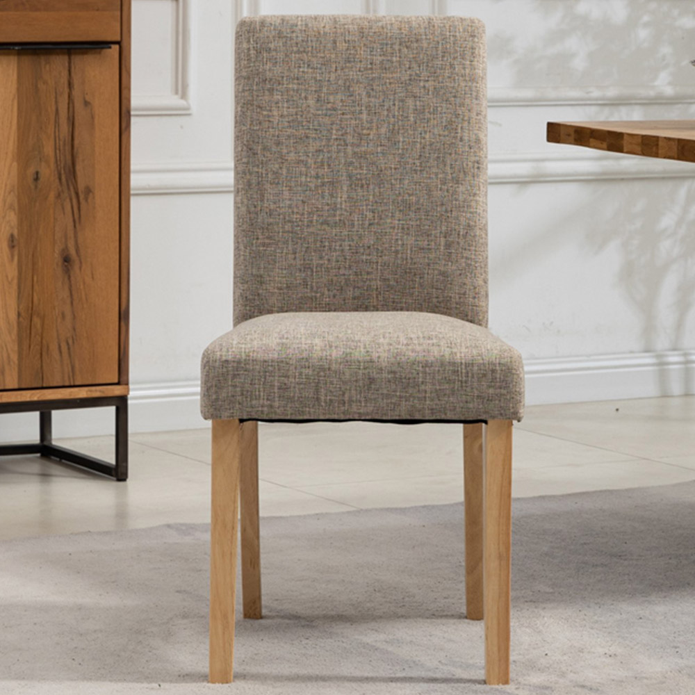 Artemis Home Maiolo Set of 2 Brown Fabric Dining Chair | Wilko