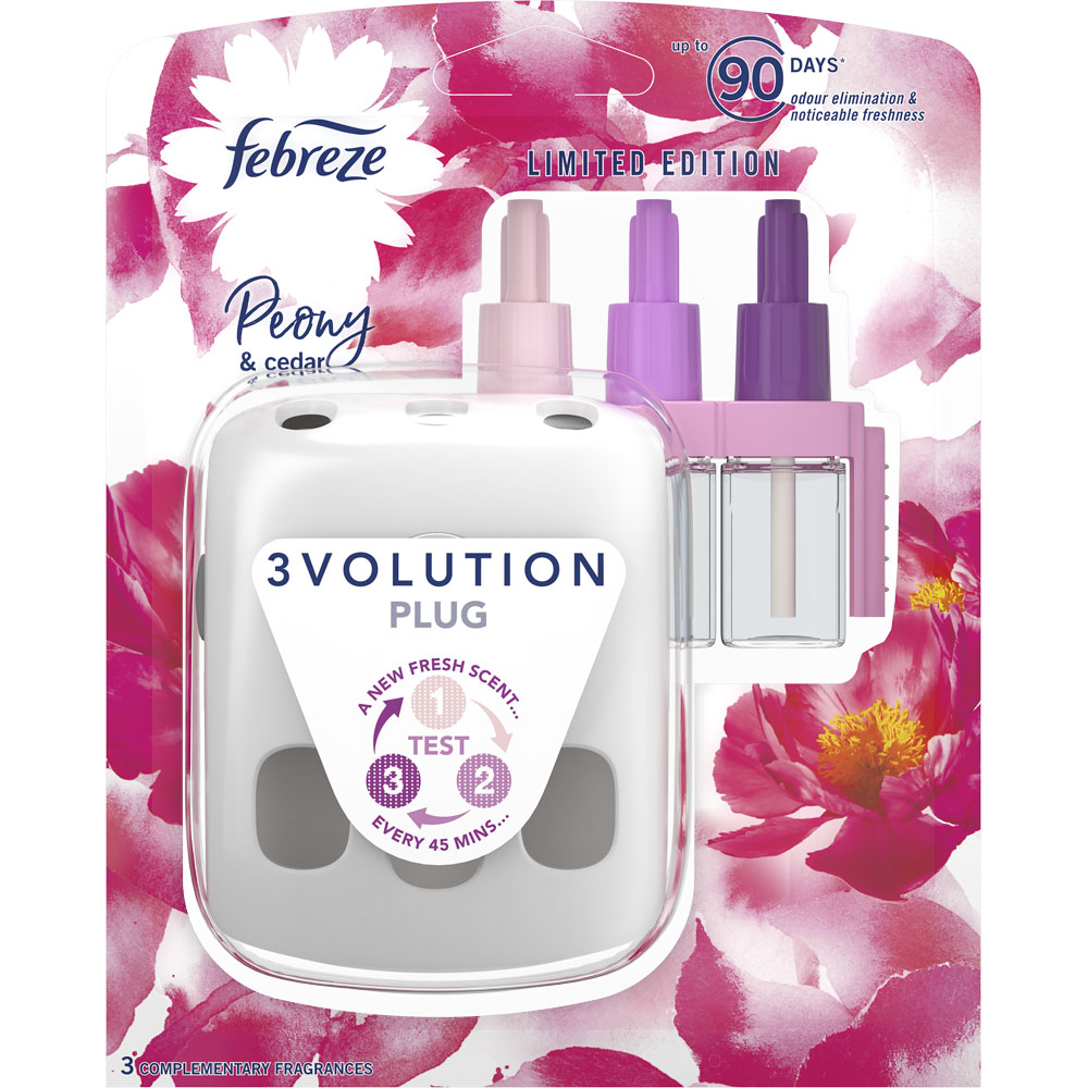 Febreze 3Volution Peony and Cedar Air Freshener Starter Kit 20ml | Wilko