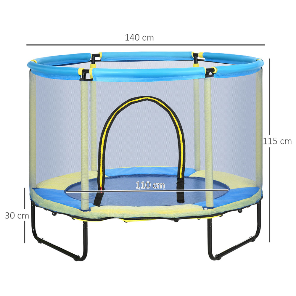 ZONEKIZ Kids 140cm Blue Trampoline | Wilko