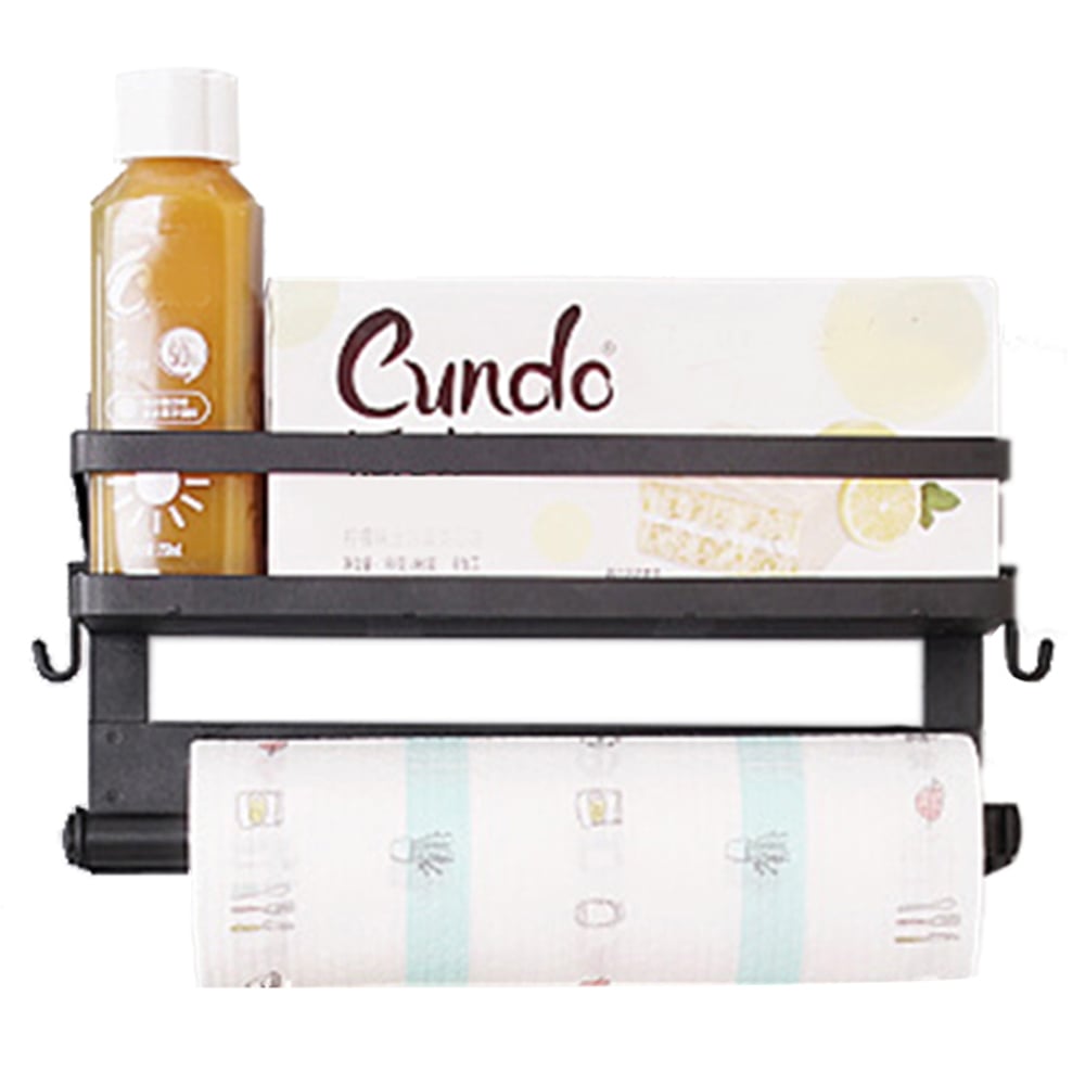 Living And Home WH0974 Black Metal Floating Shelf Magnetic Storage Rack ...