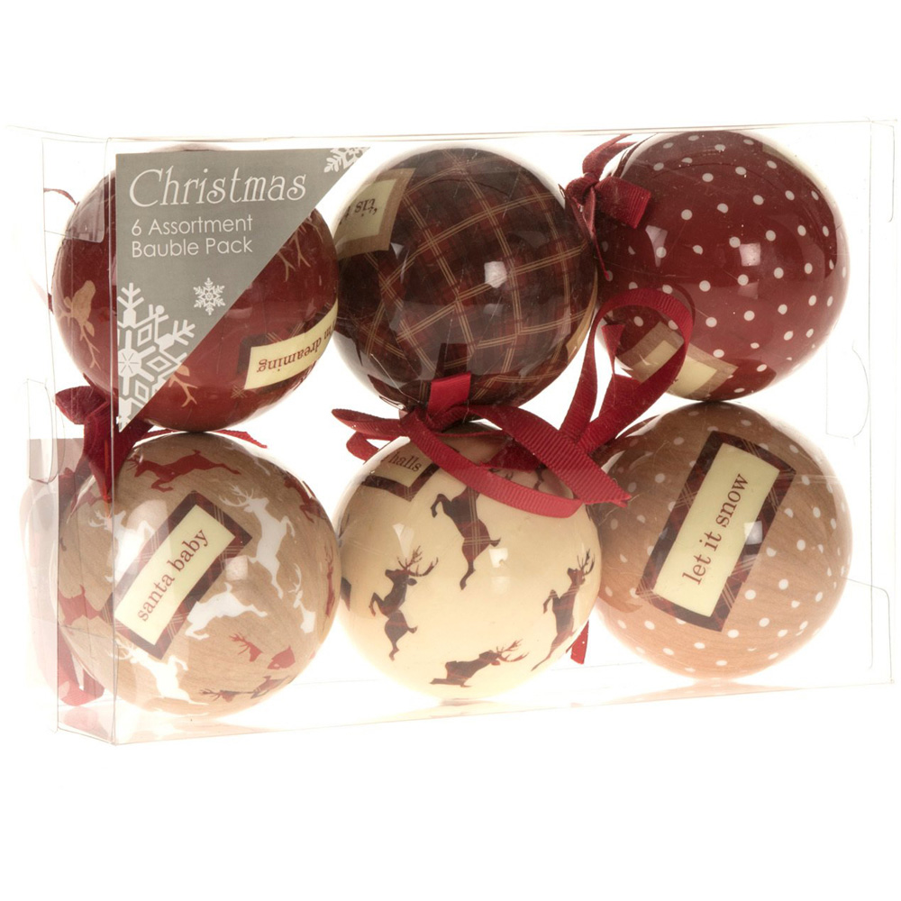 Assorted Bauble Pack - Festive Red | Wilko