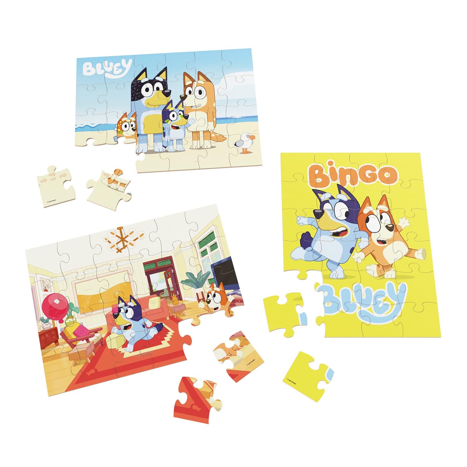 Spin Master Bluey Wooden Puzzles 3 Pack | Wilko
