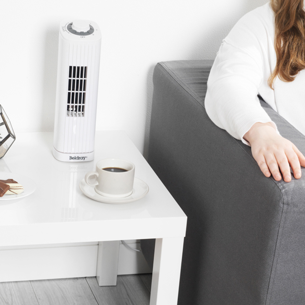 Beldray White Mini Tower Fan 14 inch | Wilko