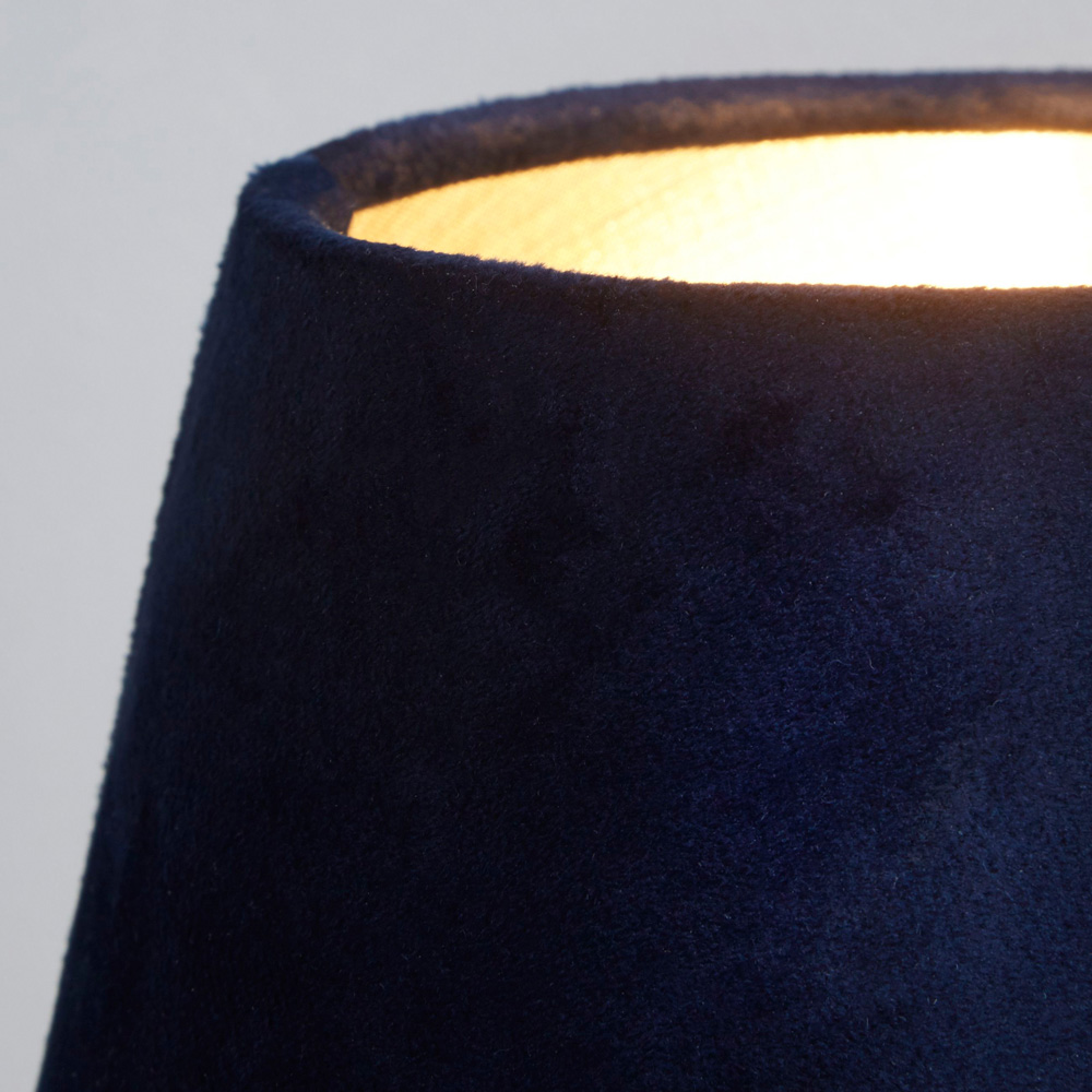 Lighting Collection Posner Navy Velvet Tapered Lamp Shade 20cm | Wilko