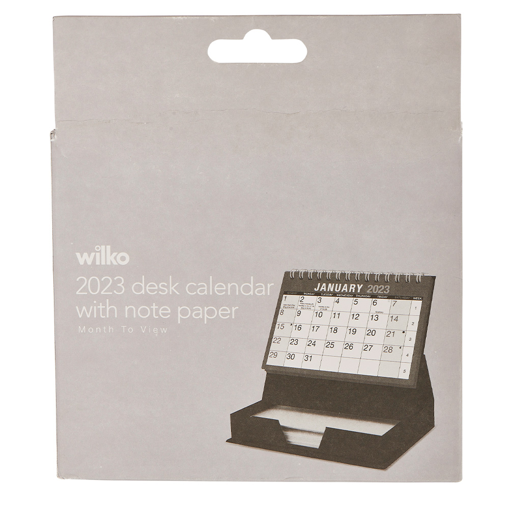 Wilko Month To View Black Desk Calendar and Note Paper | Wilko