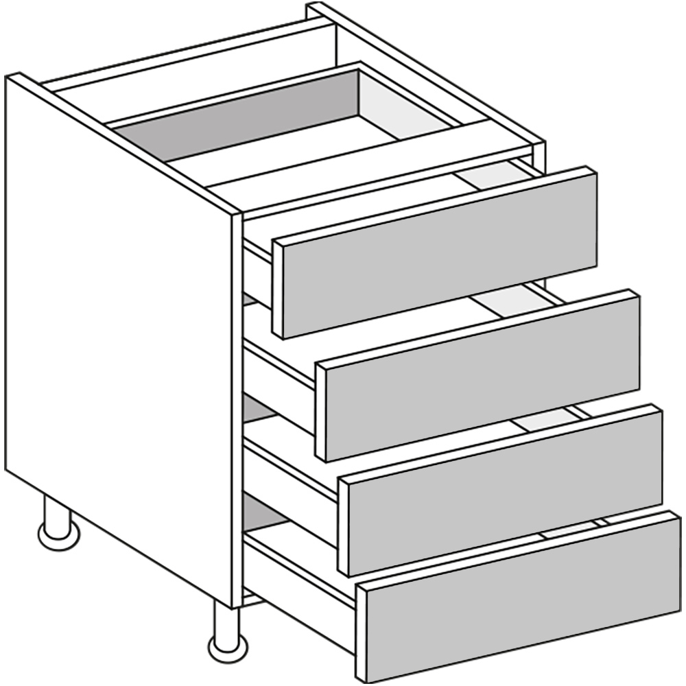 wilko Slab Matt Light Grey 4 Drawer Base 400mm | Wilko