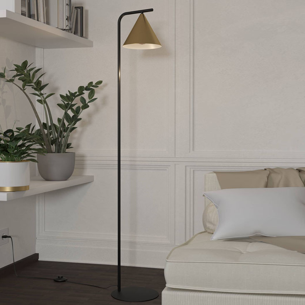 EGLO Narices Black and Gold Floor Lamp | Wilko