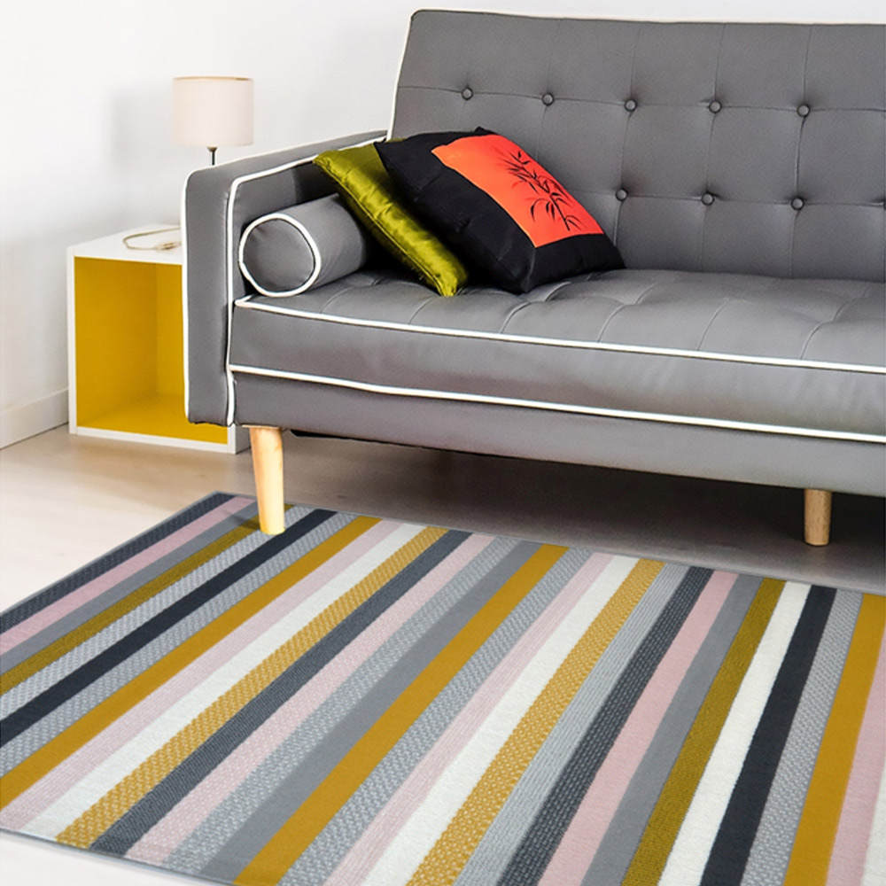 Homemaker Maestro Multicoloured Stripe Rug 160 x 230cm | Wilko