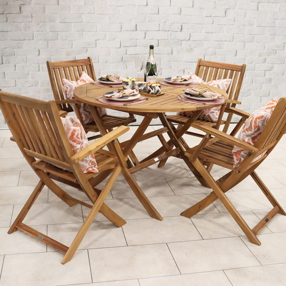 Amir FSC 1 Brooklyn 4-Seater Dining Set with Four Armchairs | Wilko