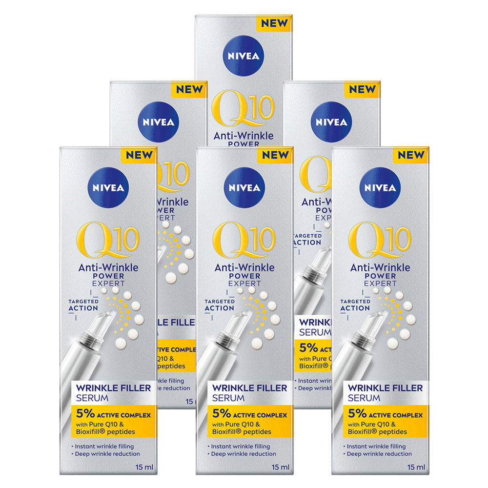 Nivea Q10 Anti Wrinkle Power Expert Targeted Wrinkle Filler Serum Case of 6 x 15ml | Wilko