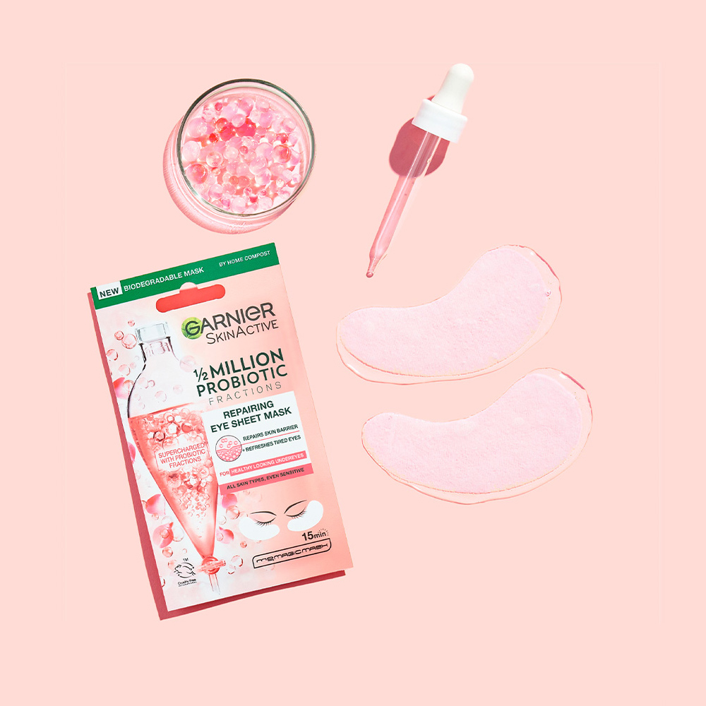 Garnier SkinActive Probiotic Repairing Eye Sheet Mask | Wilko