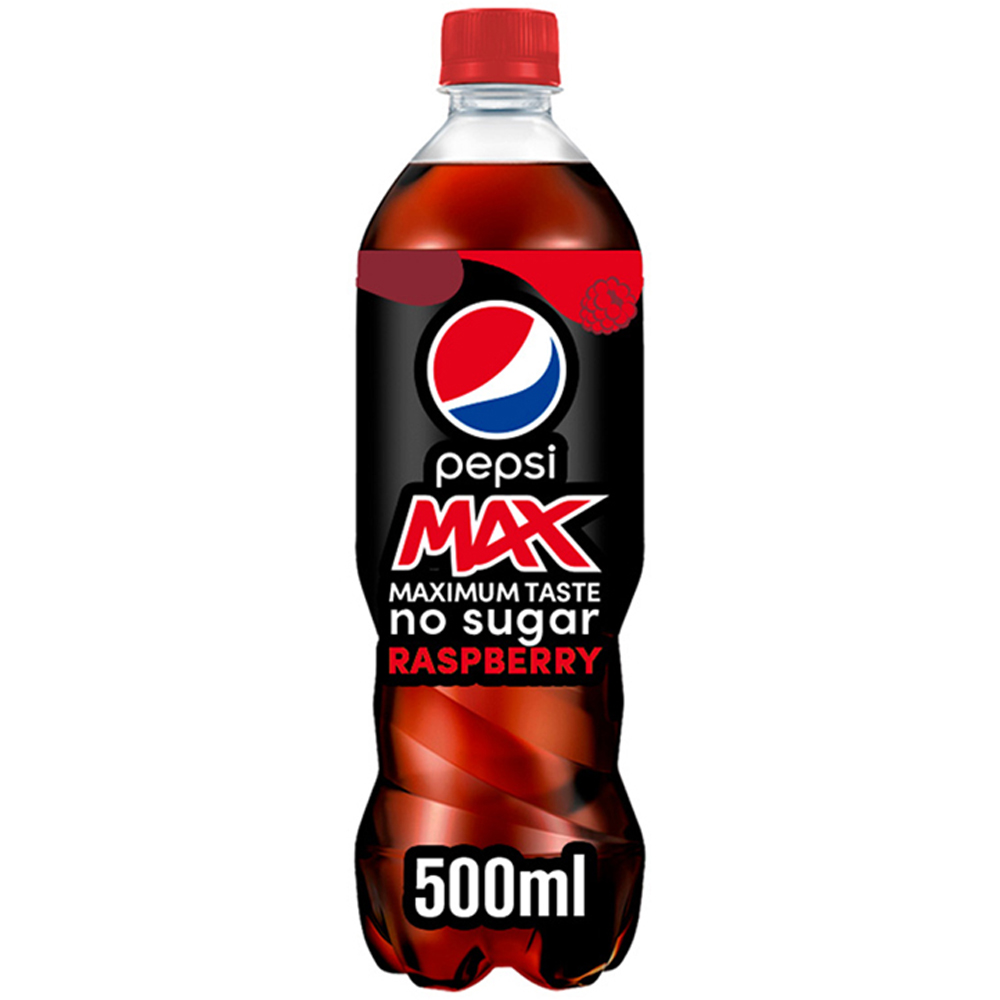 Pepsi Max Raspberry No Sugar Cola Bottle 500ml | Wilko