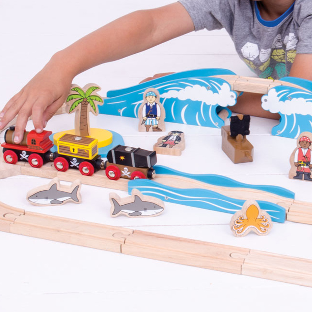 BigJigs Toys Rail Pirate Train Set | Wilko