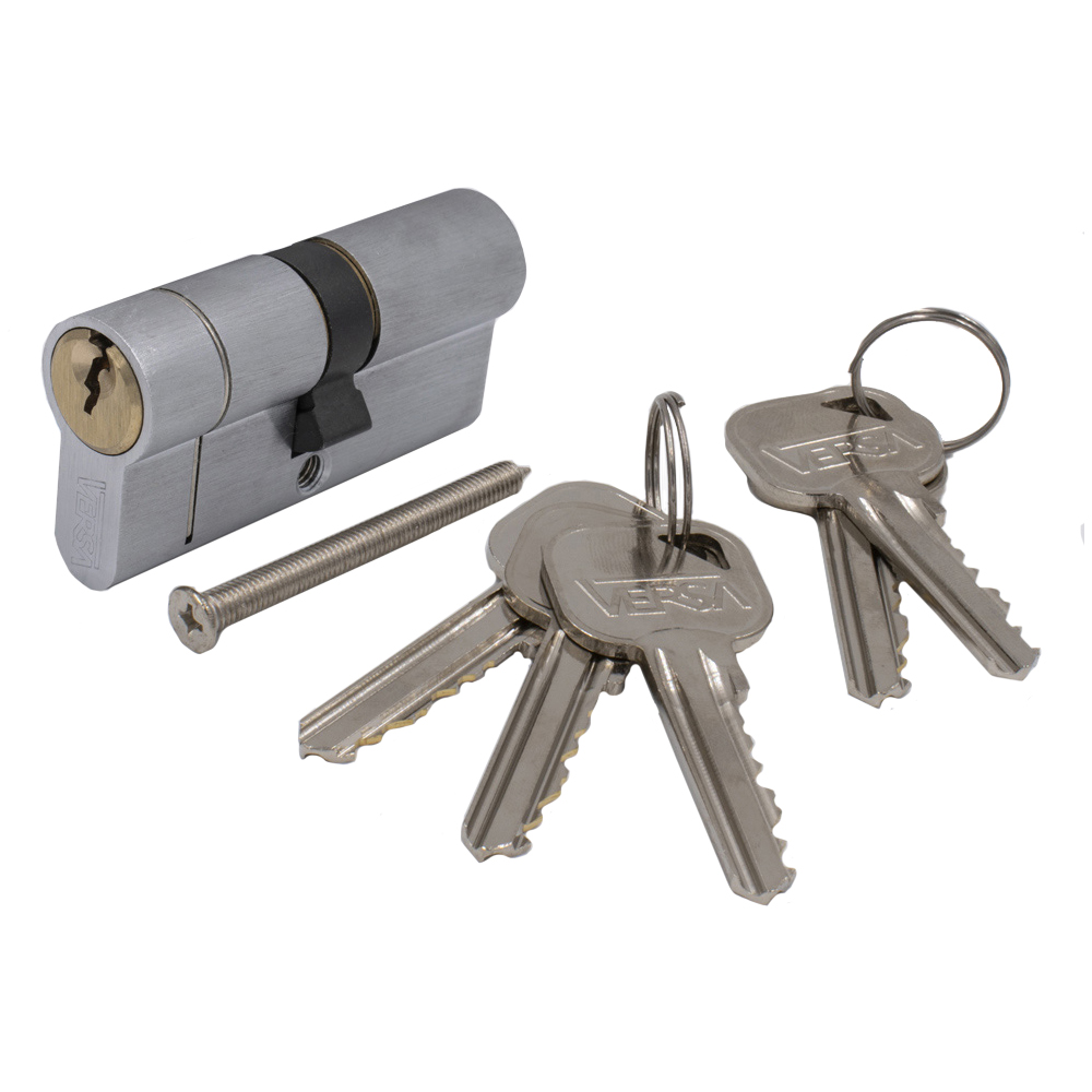 Versa Double Cylinder Barrel Door Lock with 5 Keys 35 x 45mm | Wilko