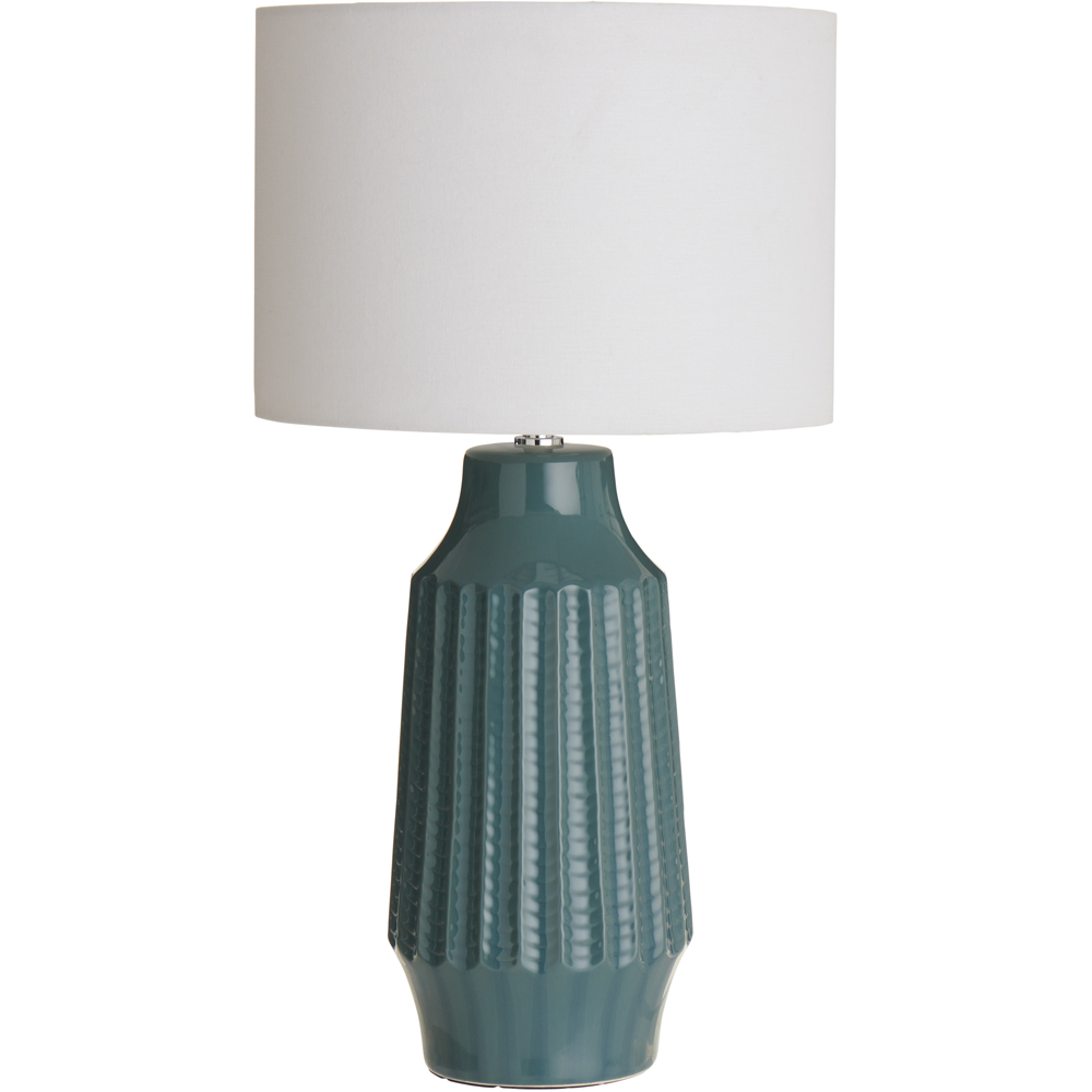 Wilko Blue Ceramic Knit Base Table Lamp | Wilko