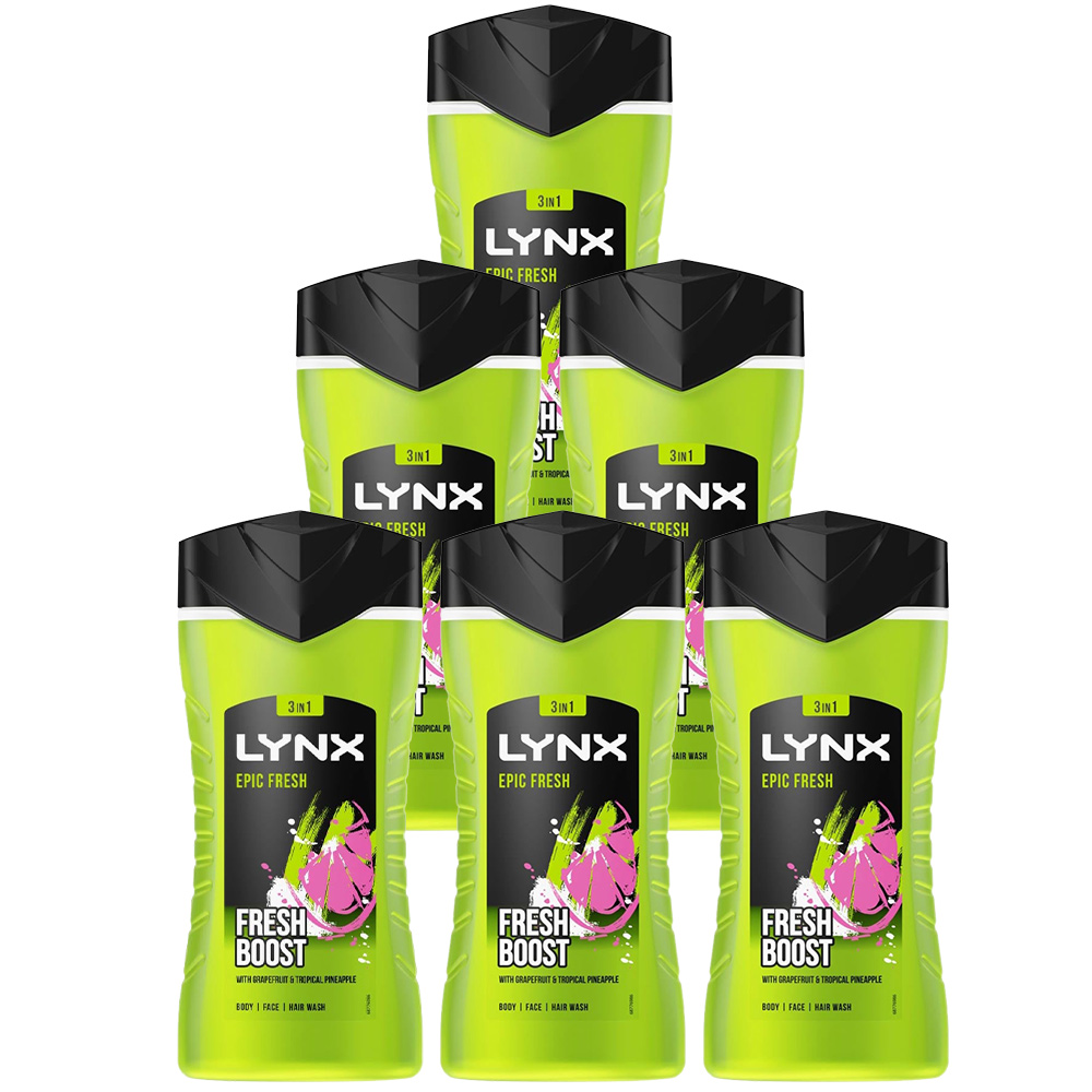 Lynx Epic Fresh Shower Gel 225ml Case of 6 | Wilko