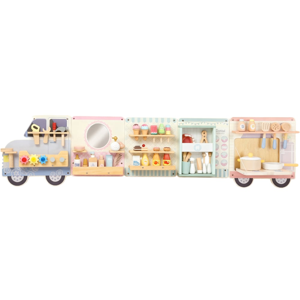 Tommy Toys 5-in-1 Wooden Busy Board Wall Panel Sensory Toy | Wilko
