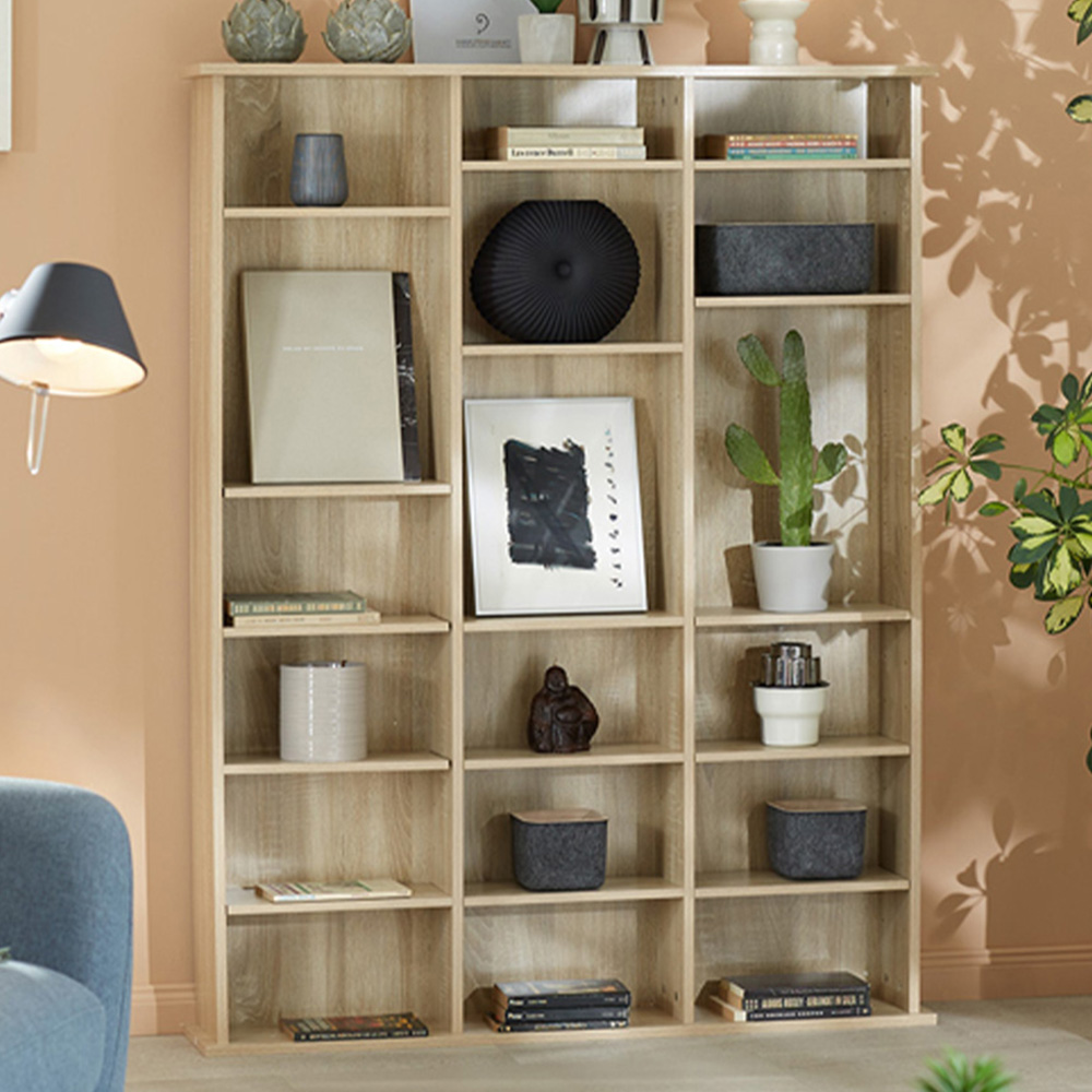 Tectake Stevie 21 Shelf Oak Sonoma Storage Unit Wilko