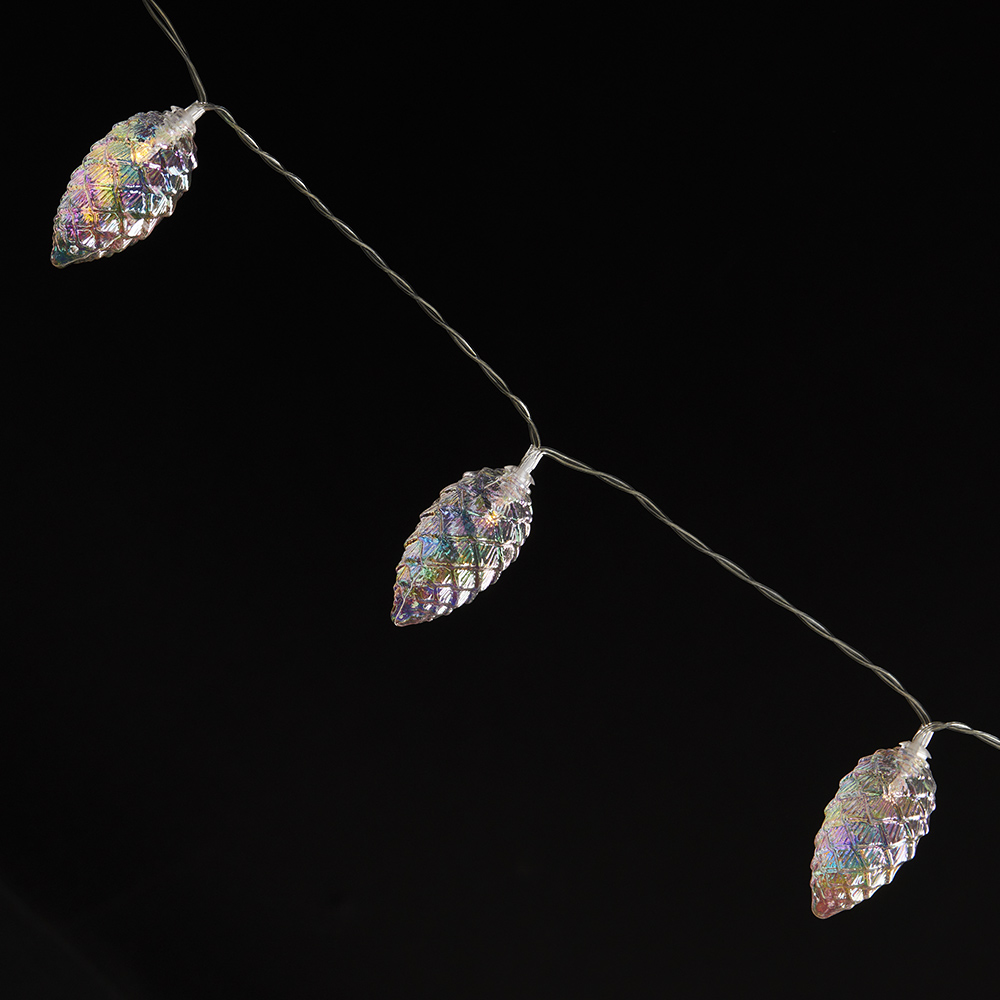 Wilko Battery Operated Iridescent Pine Cones String Lights | Wilko