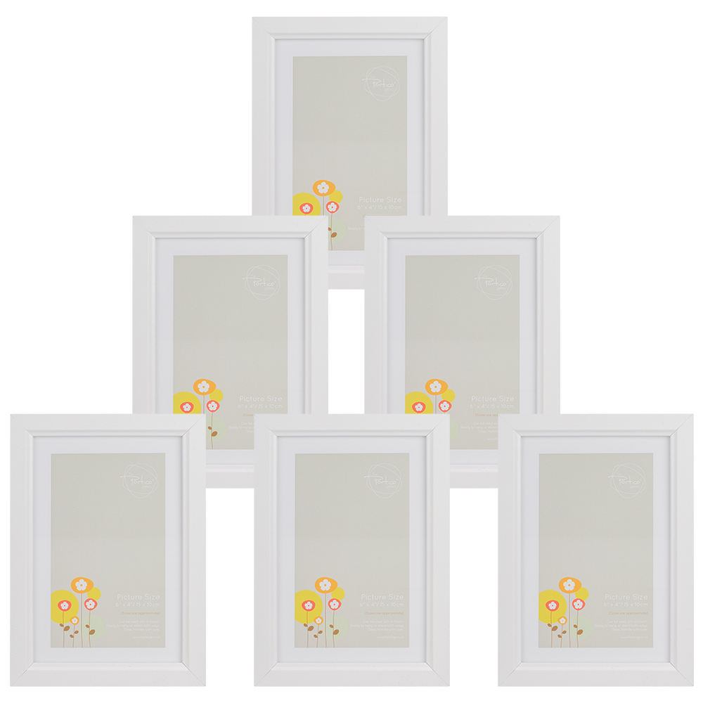 The Port. Co Gallery White Ridged Photo Frame 6 x 4 inch Case of 6 | Wilko