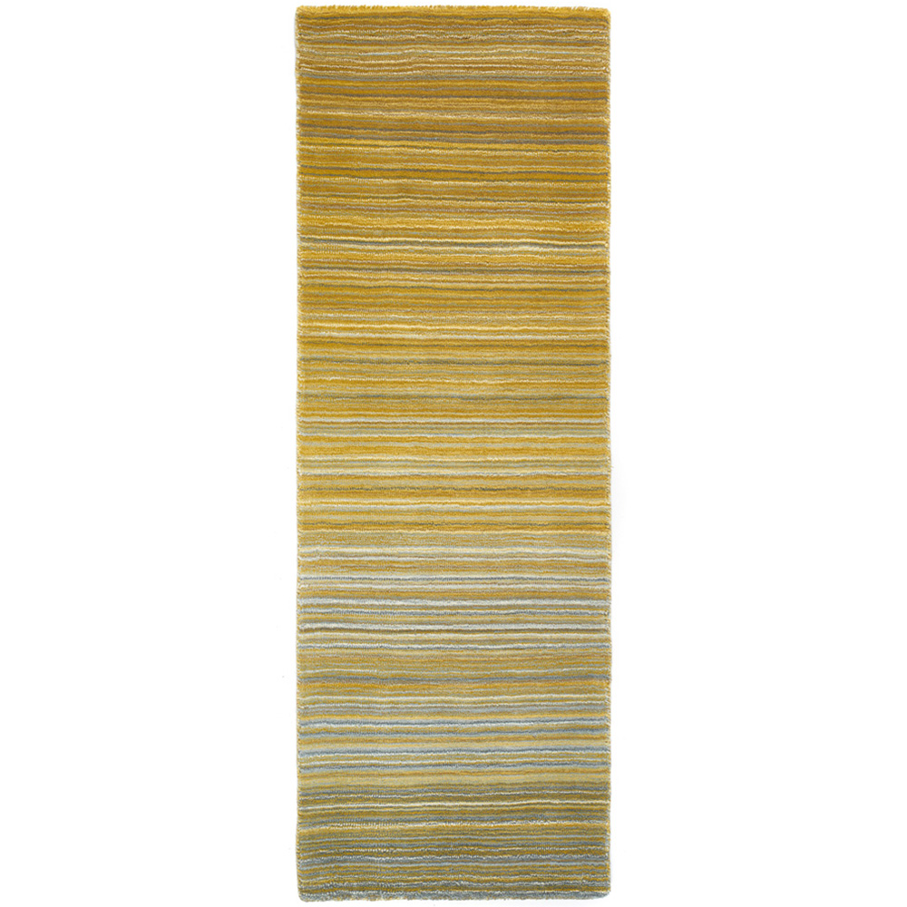 Origins Fine Stripes Ochre Rug 67 x 200cm | Wilko
