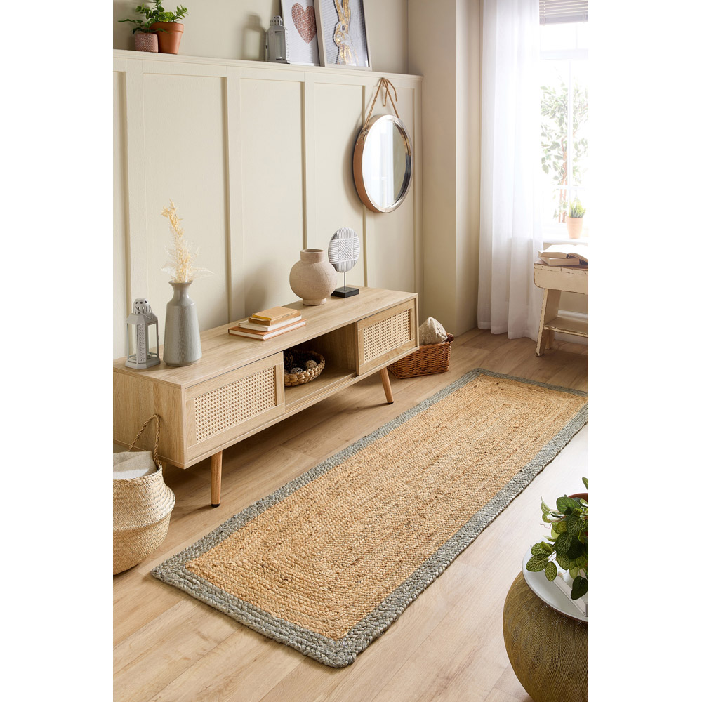 Origins Sage Green Jute Rug 67 x 200cm | Wilko