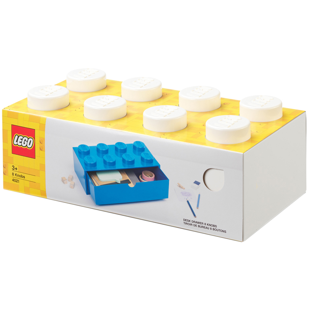 LEGO 8 Knob White Desk Drawer | Wilko