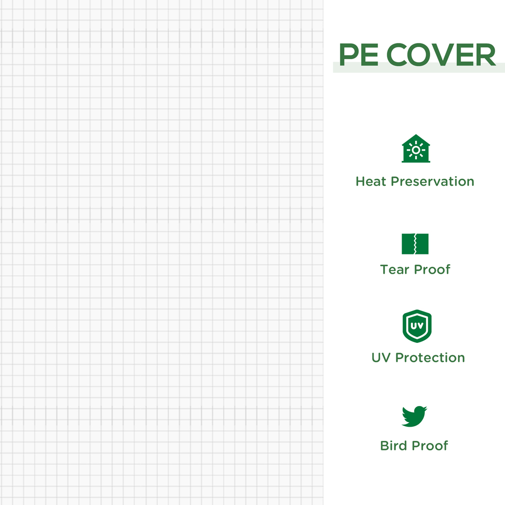 Outsunny Portable Plastic Mesh Cover 5.9 x 2.9ft Greenhouse | Wilko