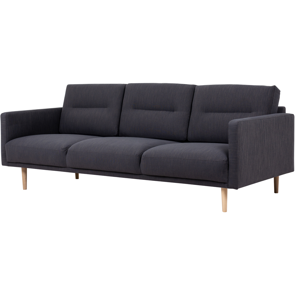 Florence Larvik 3 Seater Anthracite Sofa with Oak Legs | Wilko