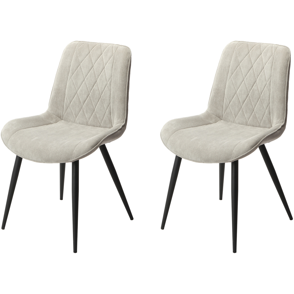 Core Products Aspen Set of 2 Light Grey and Black Diamond Stitch Dining ...