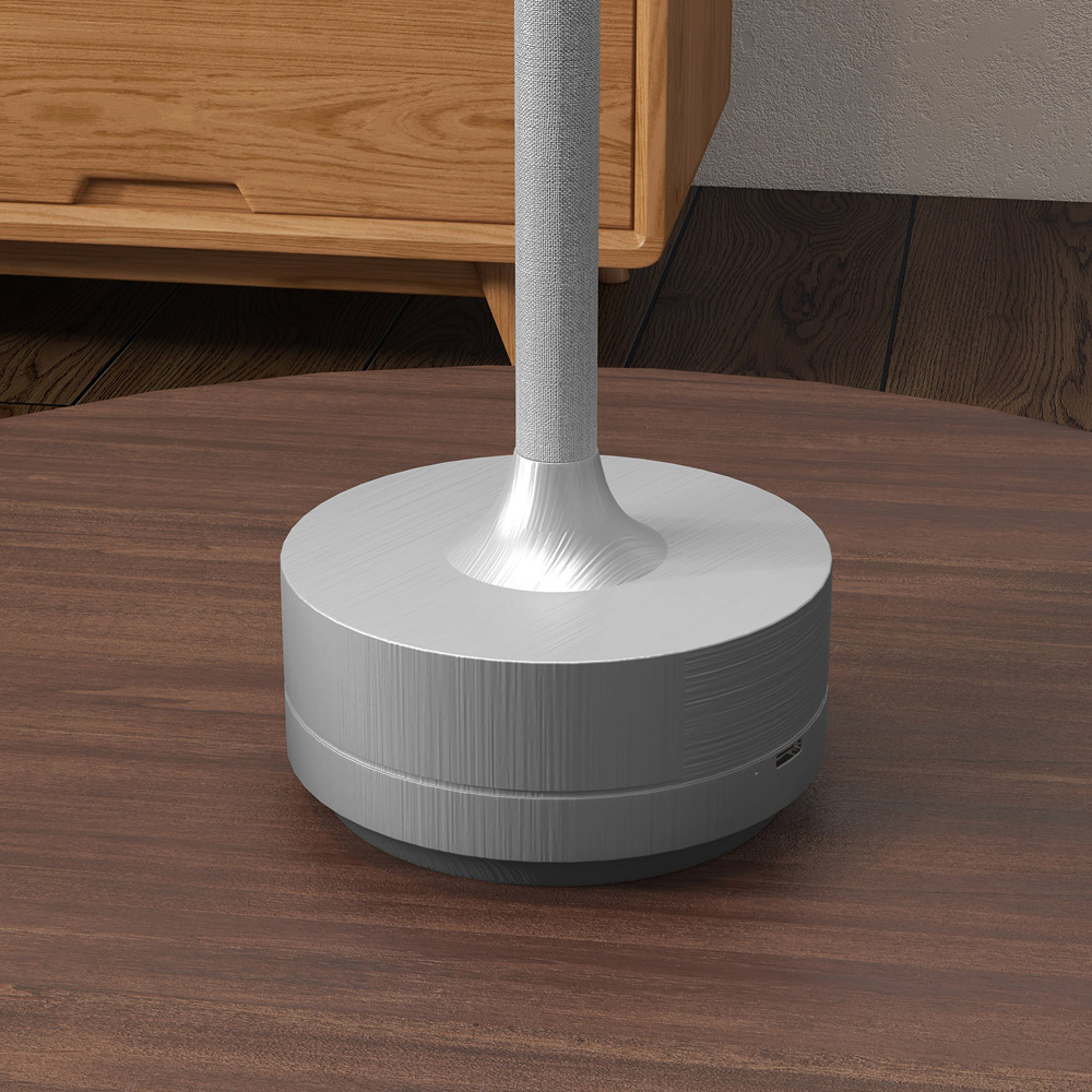 Portland Portable Silver Cordless Table Lamp | Wilko