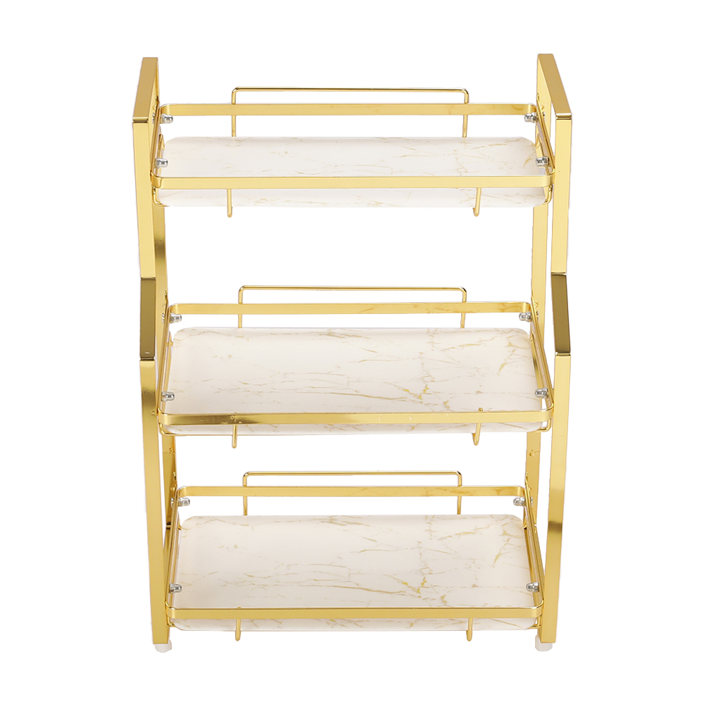 Living and Home 3 Tier Golden Kitchen Organiser Rack | Wilko