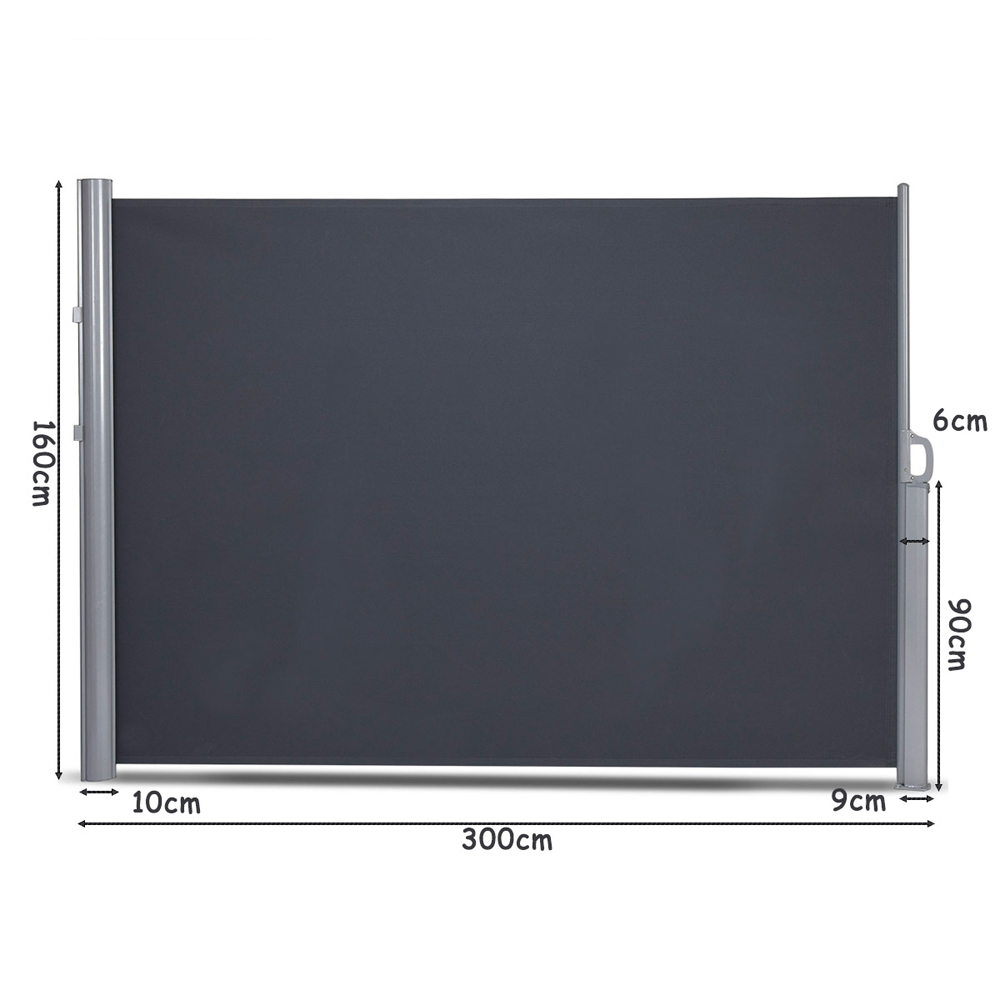 Costway Folding Retractable Side Awning with Handle 3 x 1.6m | Wilko