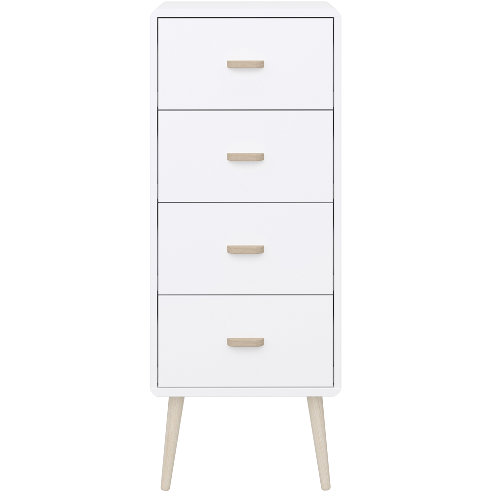 Florence 4 Drawer Pure White Narrow Chest of Drawers | Wilko